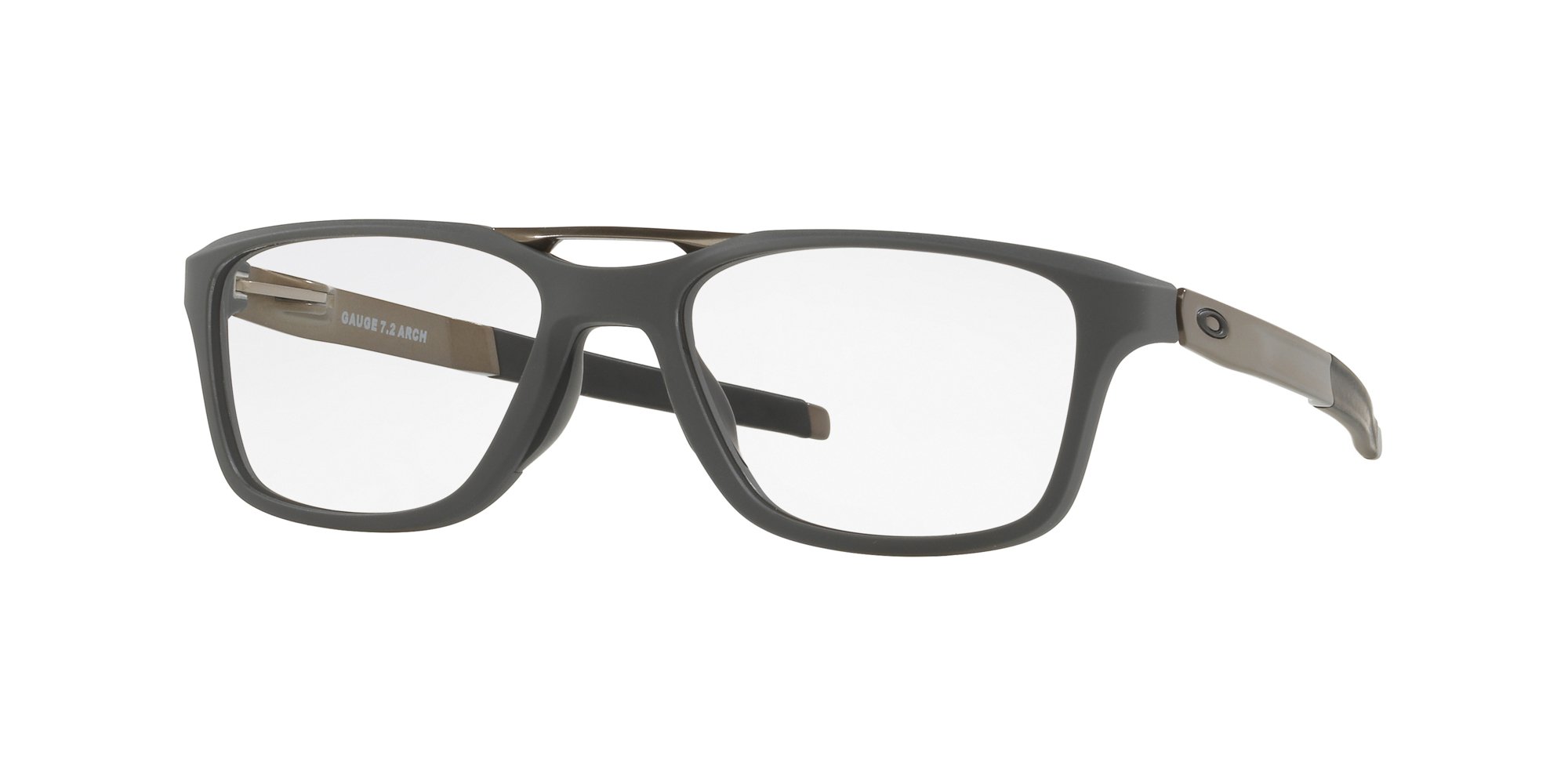 Oakley Men's Ox8113 Gauge 7.2 Arch Square Prescription Eyeglass Frames, Satin Black/Demo Lens, 53 mm