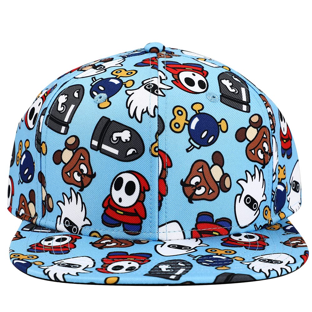 Super Mario Brothers Enemies All Over Print Cap Blue