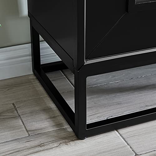 SEI Furniture Holly & Martin Frescan Electric Fireplace, New Black