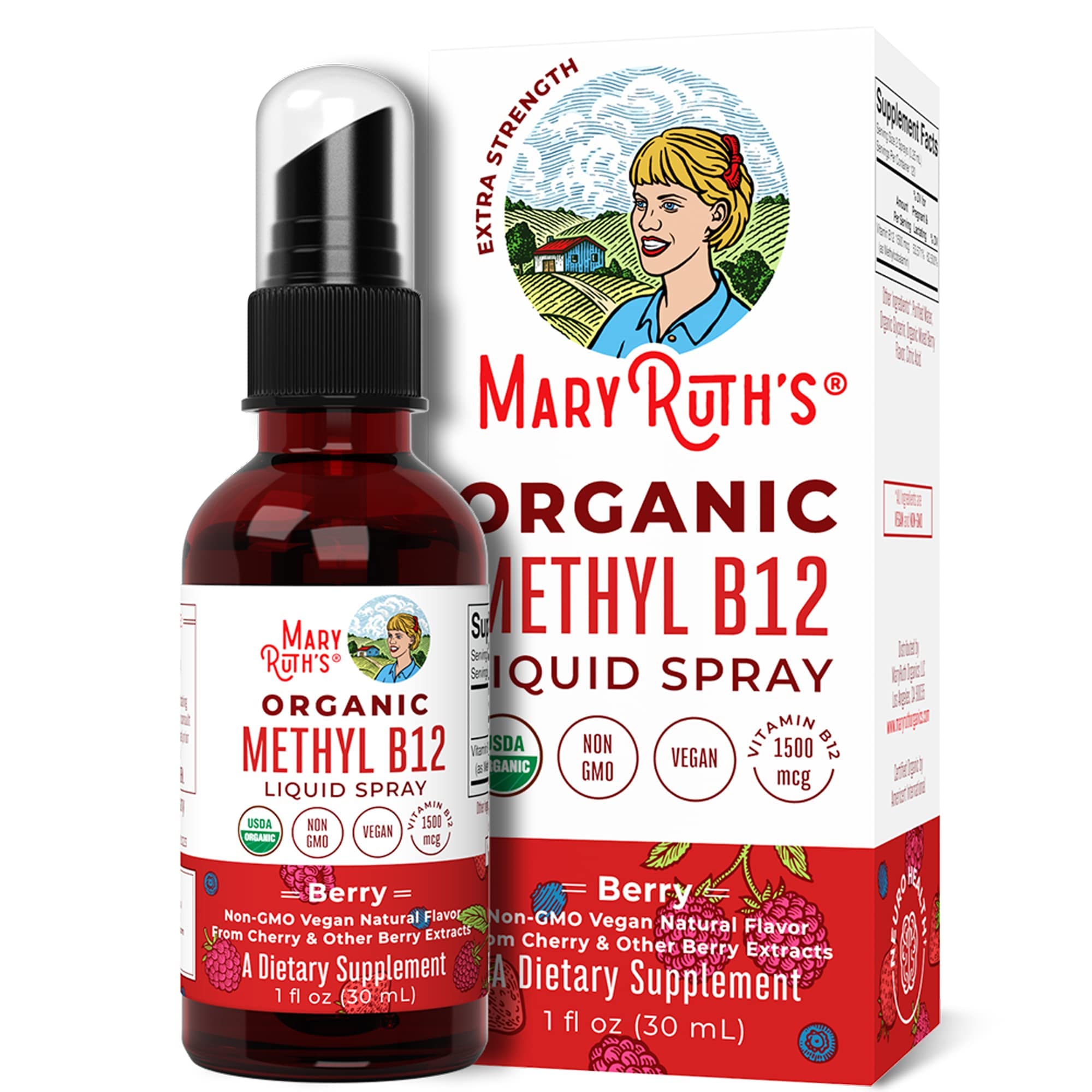 Vitamin B 12 Spray & Ionic Liquid Zinc Drops Bundle by MaryRuth’s | Energy Support | Neurofunctions Support | Immune Support | Skin Health Supplement for Men and Women.