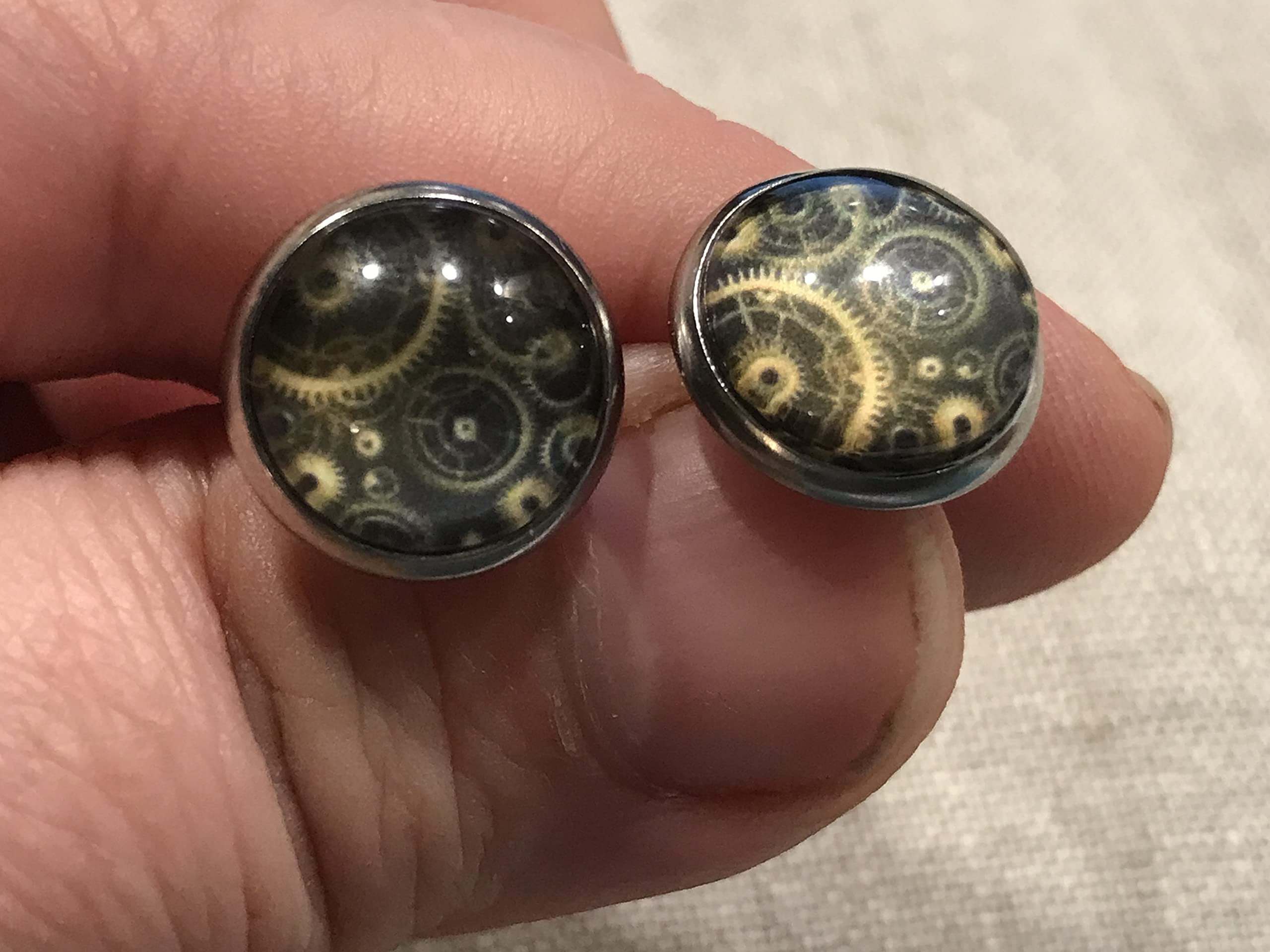 Minimalist Steampunk Earrings, Post Posts Surgical Steam Punk Earrings, Stud Studs Stainless Steel Earrings, Surgical Steel Earrings by AnnaArt72
