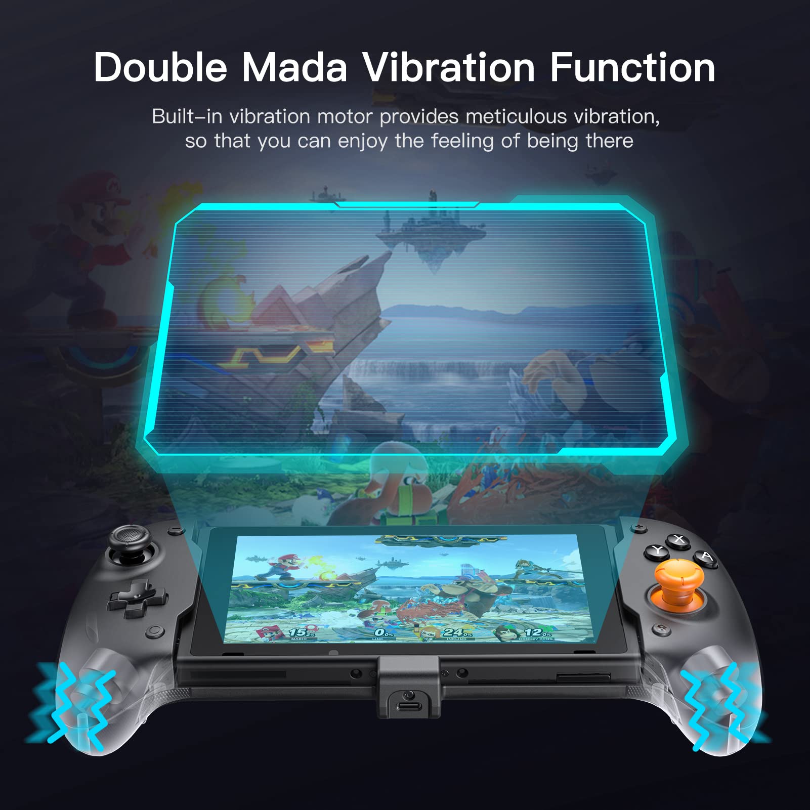 Switch/Switch OLED Controller Handheld,Enhanced Grip Controller for Nintendo Switch,6-Axis Gyro,Dual Motor Vibration…
