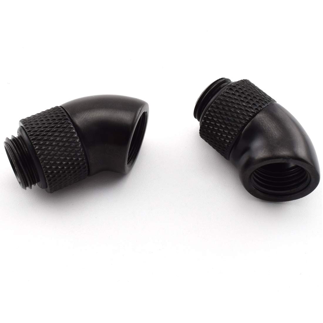 SDTC Tech 4-Pack G1/4" Male to Female 45° Rotary Fitting Extender Elbow Connector for PC Water Cooling System