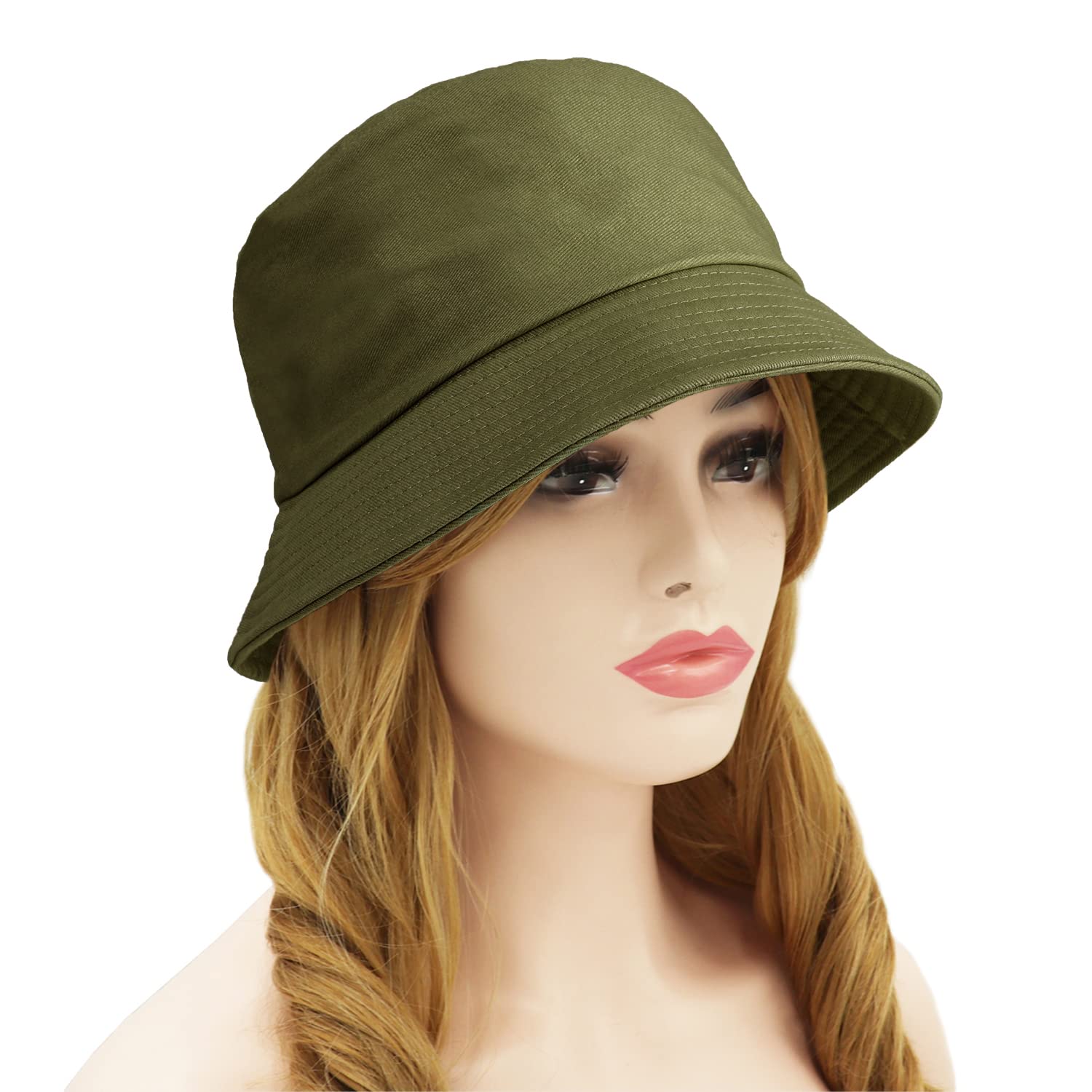 Wheebo Solid Color Bucket Hat for Women Summer Beach Fishmen Hat for Lady Adult Unisex Cotton Cap (Hot Pink)