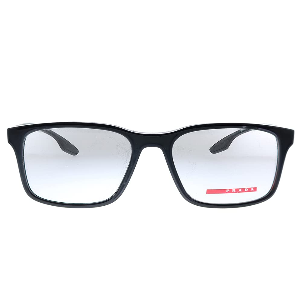 Prada Linea Rossa Lifestyle PS 01LV 1AB1O1 Black Plastic Rectangle Eyeglasses 54mm