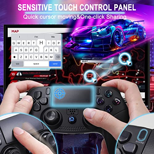Wireless Controller,Classic Black Game Controller for PS4/Slim/Pro with Dual Vibration Game Joystick/Analog Sticks/6-Axis Motion Glass Jar Soap Dispenser - Silver Liquid Pump for Bathroom & Kitchen - Rust Proof Stainless Steel