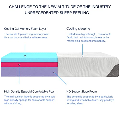 Molblly King Mattress, 12 inch Gel Memory Foam King Size Mattress in a Box, Medium Firm Bed Mattress King, Cool Sleep & Comfy Support, 10 Year Support