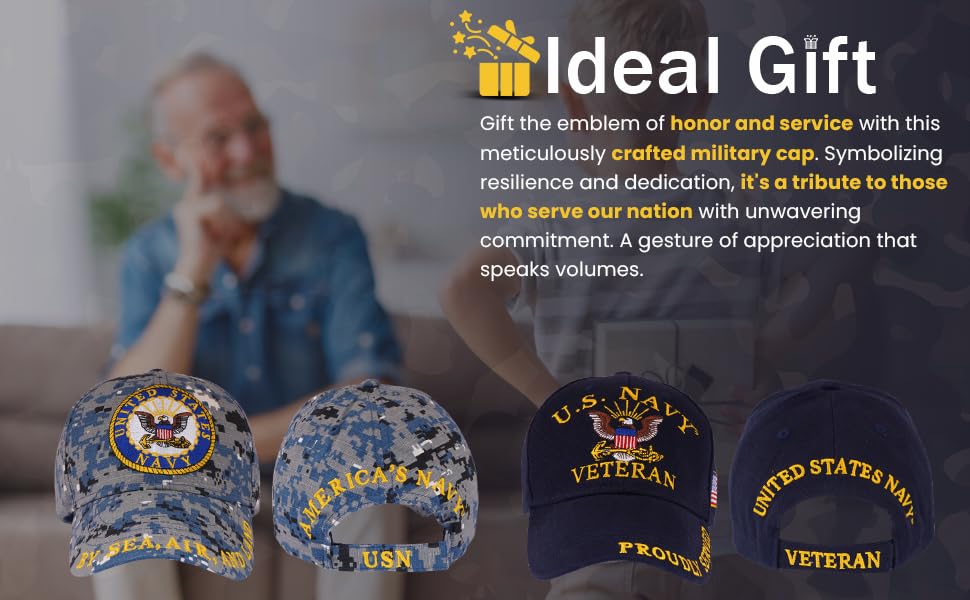 Trendy Zone 21 US Navy Veteran Hat for Men and Women, Officially Licensed Product | United States Navy (USN) | Ideal for Gifting | Navy Blue