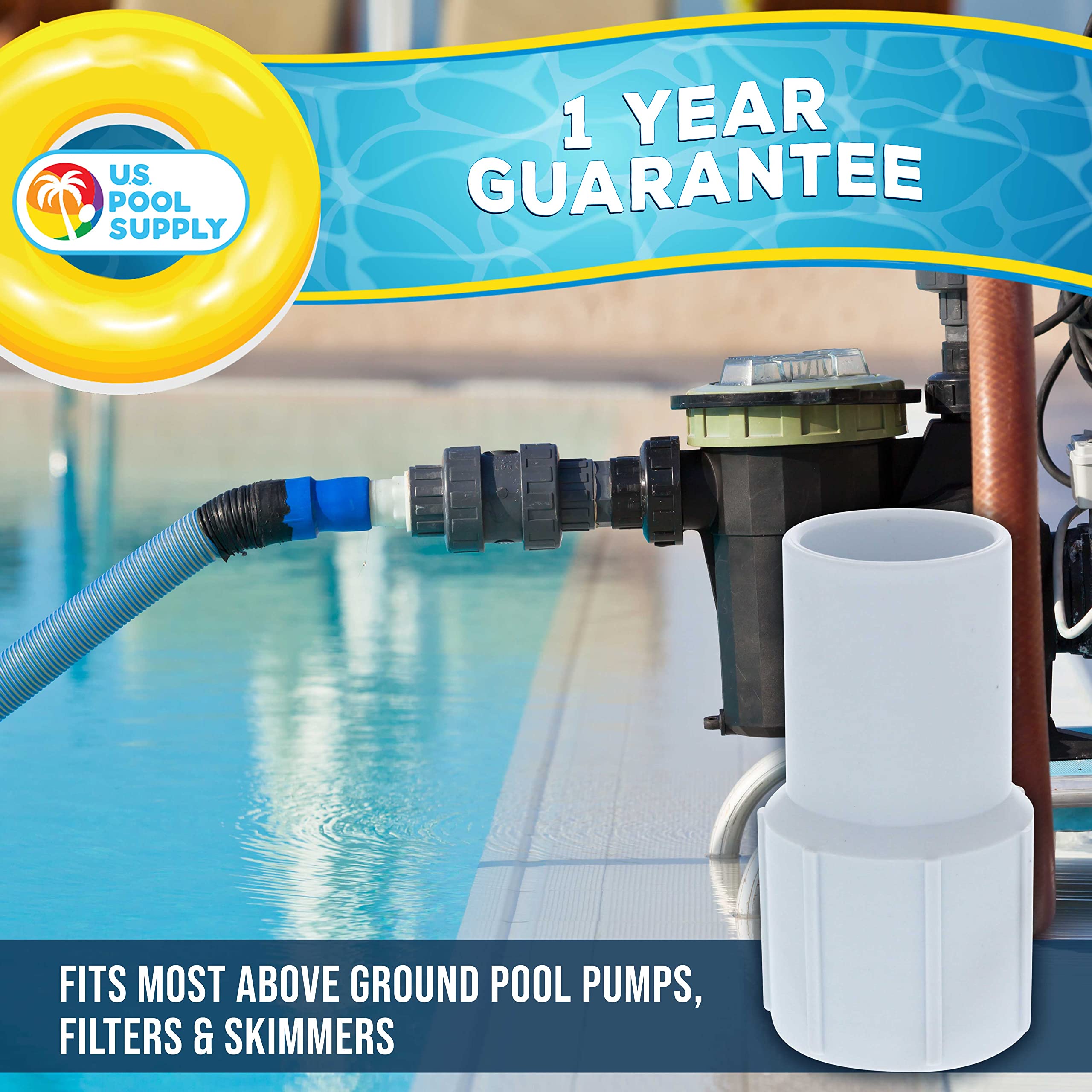 U.S. Pool Supply Replacement Universal Combo Hose Adapter, 1-1/4" or 1-1/2", 3 Pack - Fits Above-Ground Pool Pump, Filter, Skimmer - Compatible with Hayward SPX1091Z7 or SPX1091Z4, Swimming Pool