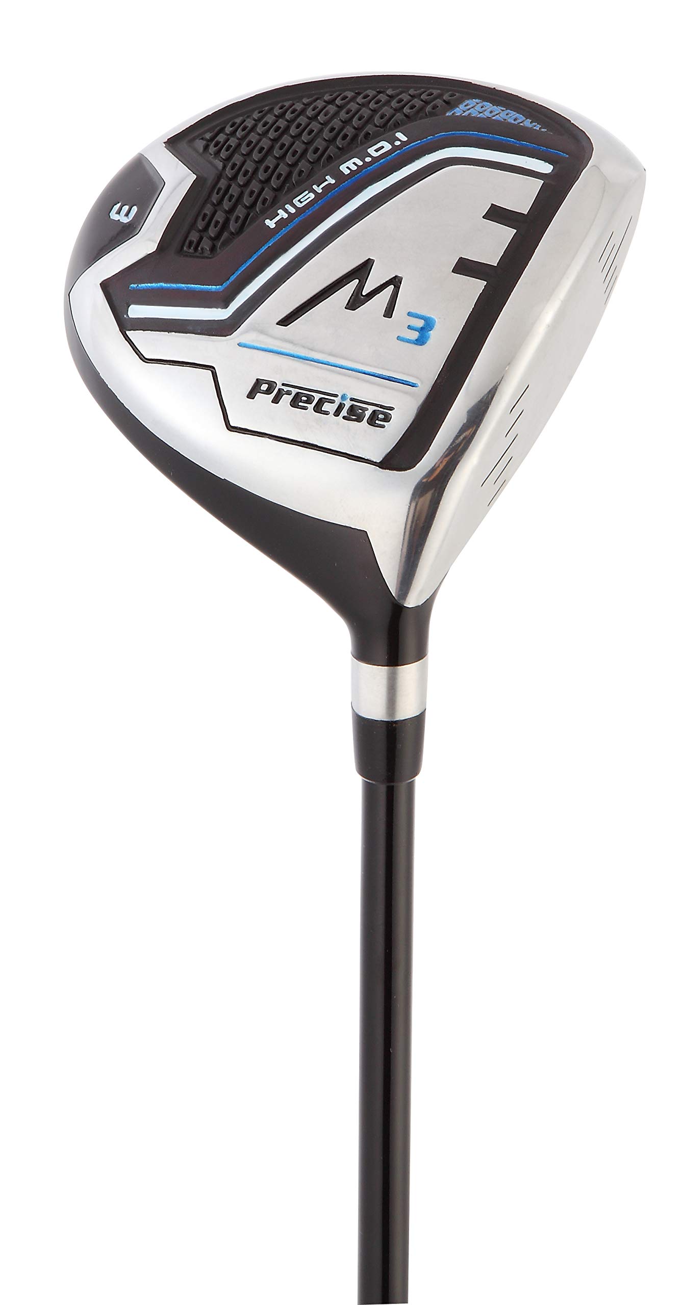 Precise M3 Men's Complete Golf Clubs Package Set Includes Driver, Fairway, Hybrid, 6-PW, Putter, Stand Bag, 3 H/C's - Right Handed - Regular or Tall Size (Blue - Tall Size +1", Right Handed)