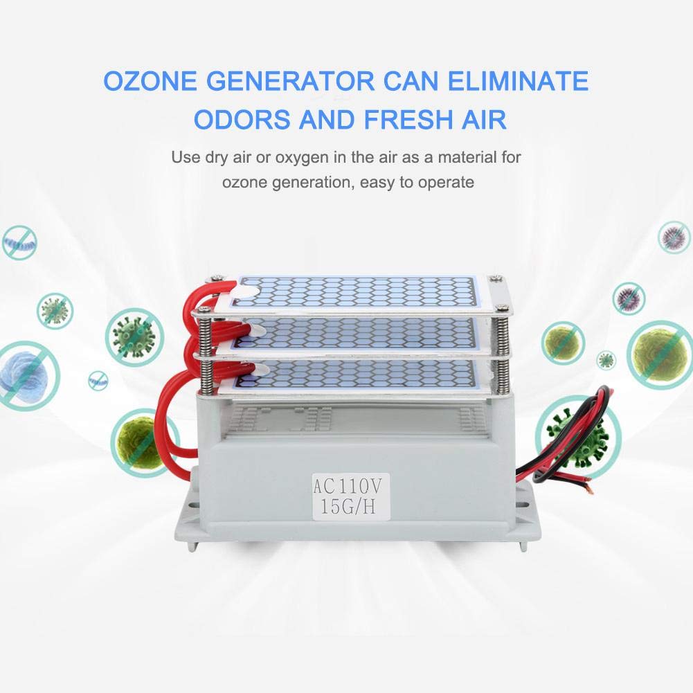 Ozone Generator, Ceramic Plate Air Purifier 3.1kv-3.5kv Ozone Disinfection Machine Ceramic Plate Air Purifier for Dryer Refrigerator(110V)