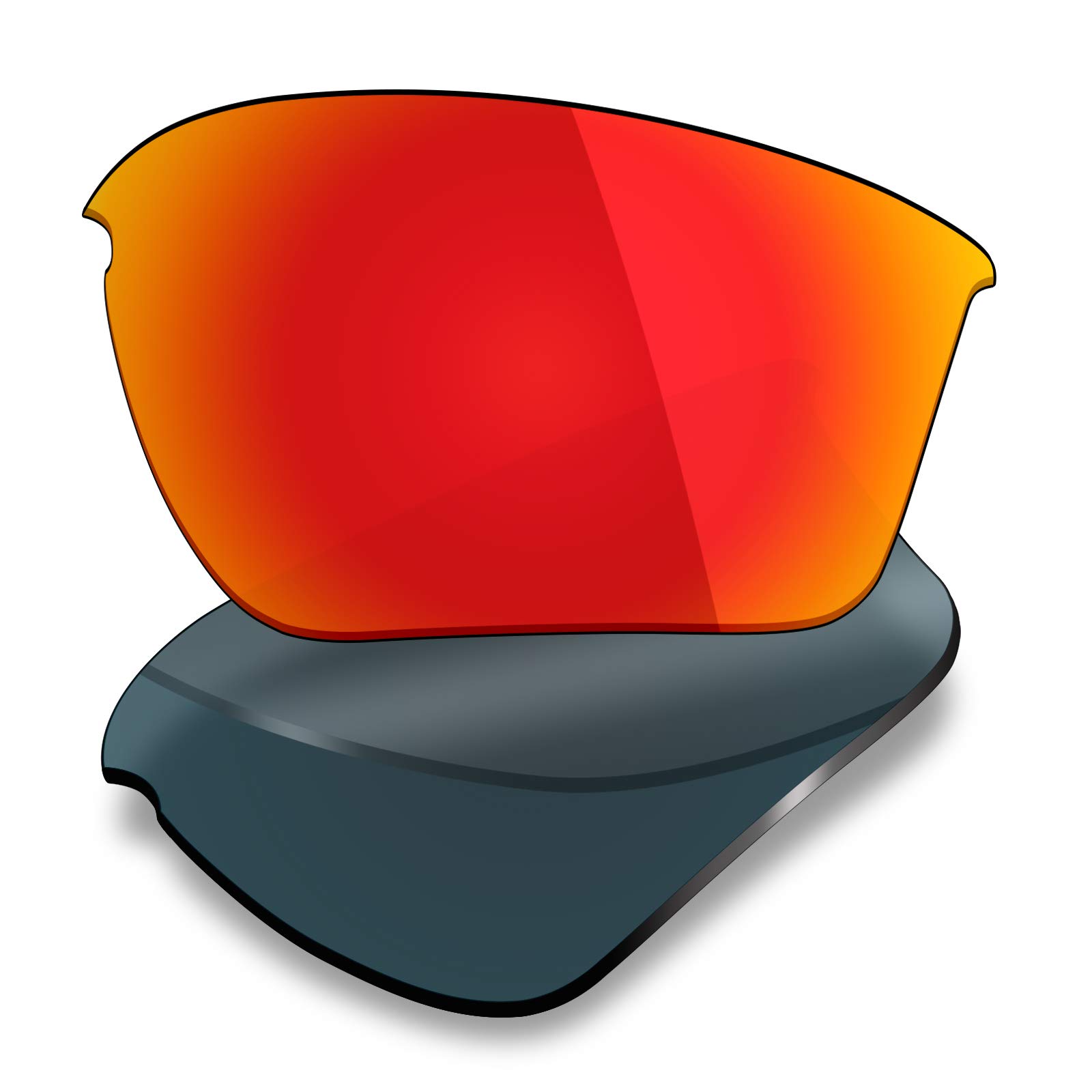 Mryok 4 Pair Polarized Replacement Lenses for Oakley Half Jacket 2.0 XL Sunglass - Stealth Black/Fire Red/Ice Blue/Silver Titanium