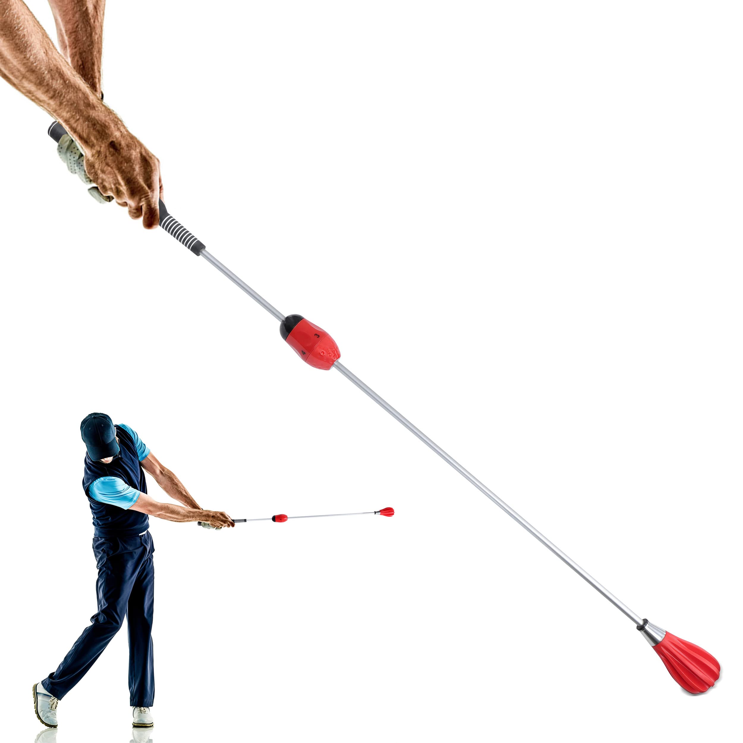 Swing Sports Driver Swing Trainer - 43.5in Long Easy Swing Golf Club with Magnetic Gear for Practice Swings and Warmups