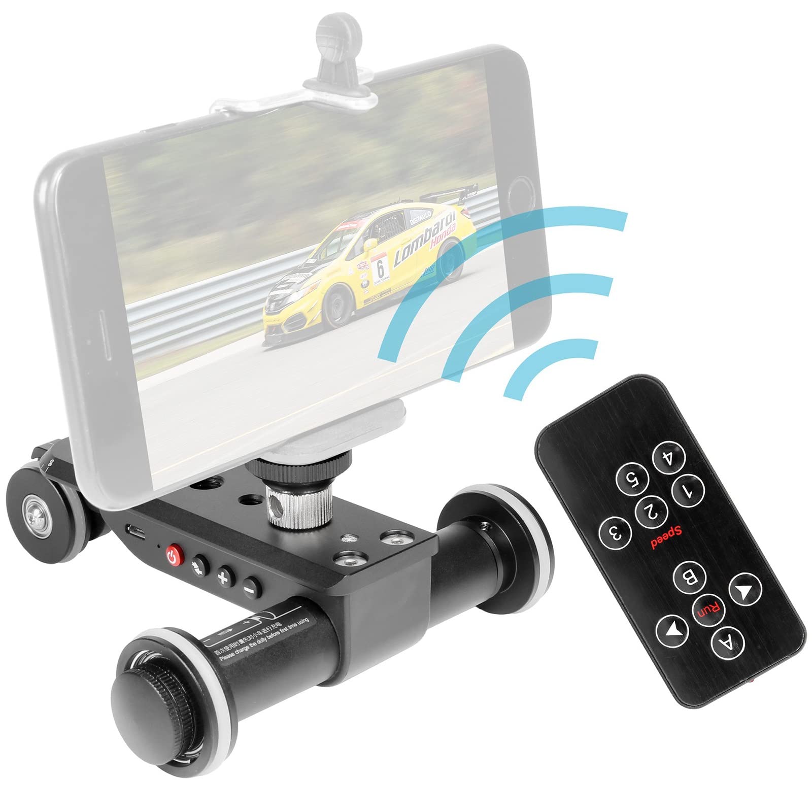 Suerthy Camera Slider, Panoramic Camera Electric Car, with Remote Control, All Aluminum Alloy Material, Cameras and cellphones can be Used Mute Pulley