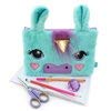 Pen+Gear 3-Ring Fluffy Mint Unicorn Binder Pencil Pouch with Gold Horn and Zip Compartment