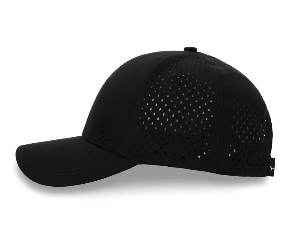 Salt Mafia 6-Panel Curved Brim Water-Resistant Performance Snap Back Hat, Blackout