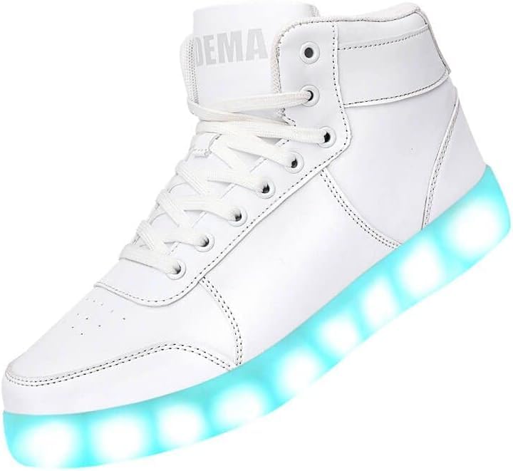 Odema Unisex LED Shoes High Top Light Up Sneakers for Women Men