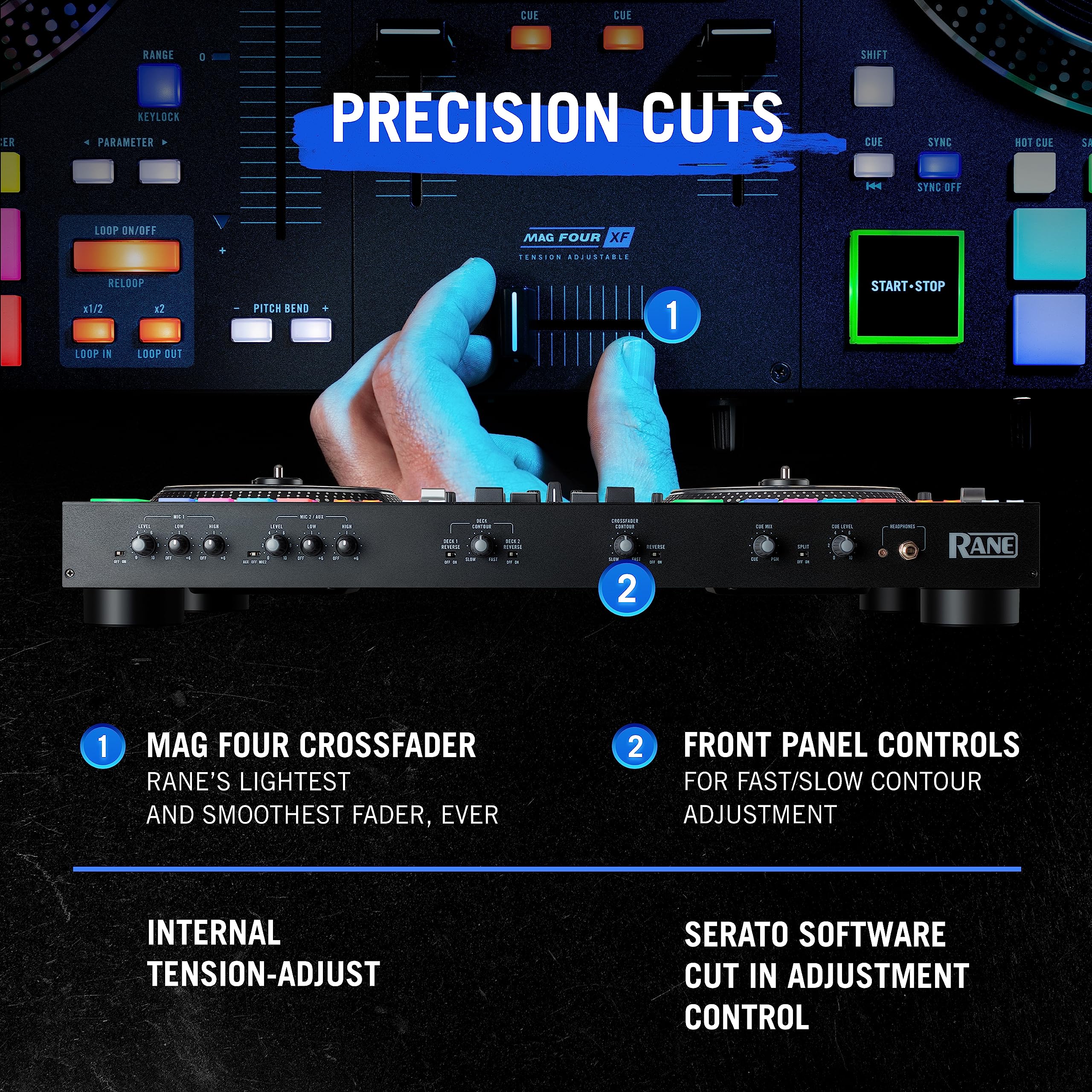 RANE ONE - Complete DJ Set and DJ Controller for Serato DJ with Integrated DJ Mixer, Motorized Platters and Serato DJ Pro Included
