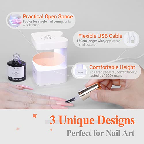 modelones Mini UV Light for Nails, UV Nail Lamp, Nail Light with 2 Timers for Fast Nail Extension, LED Nail Lamp, Portable USB Nail Dryer for Travel