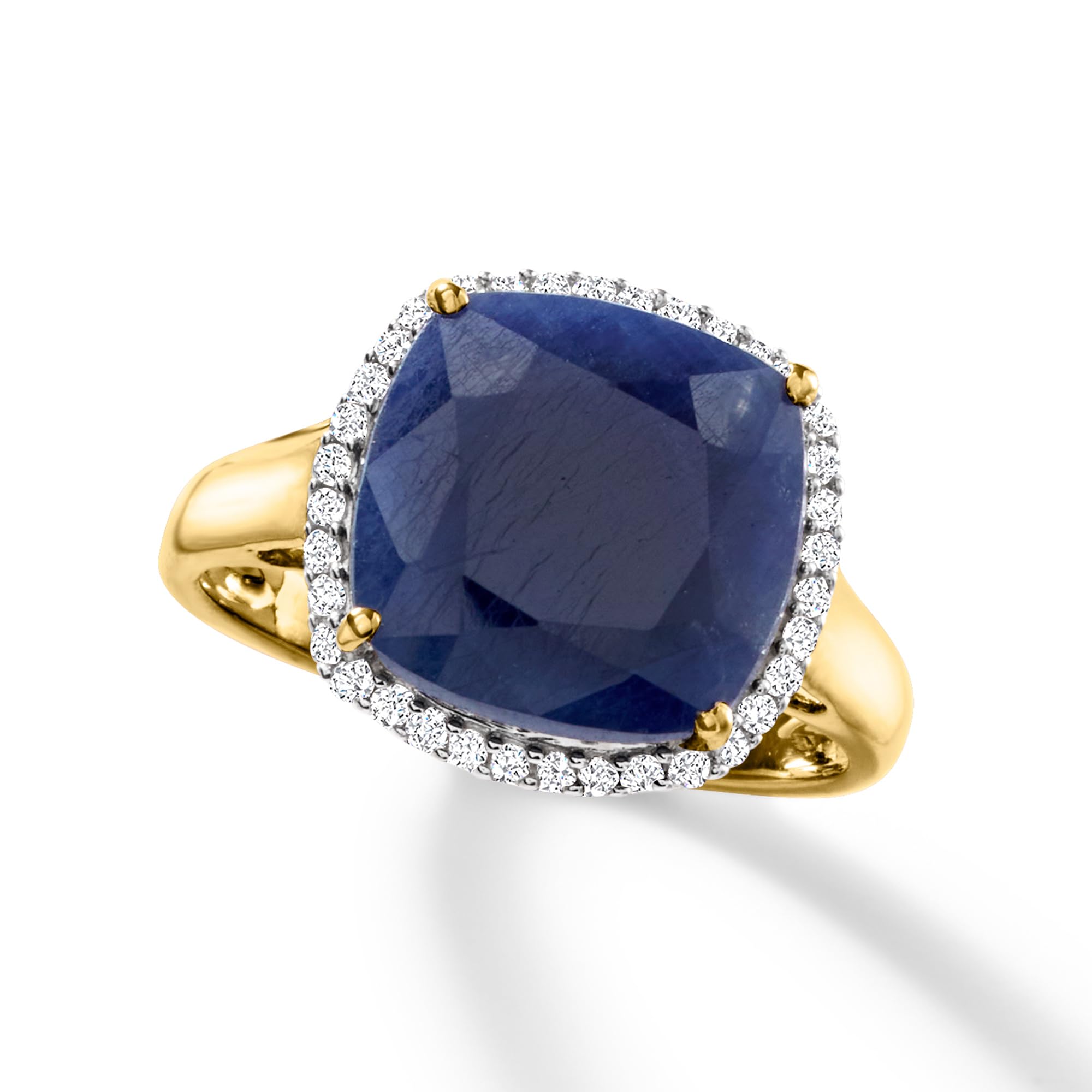 Ross-Simons 7.10 Carat Sapphire and .16 ct. t.w. Diamond Ring in 14kt Yellow Gold. Size 10