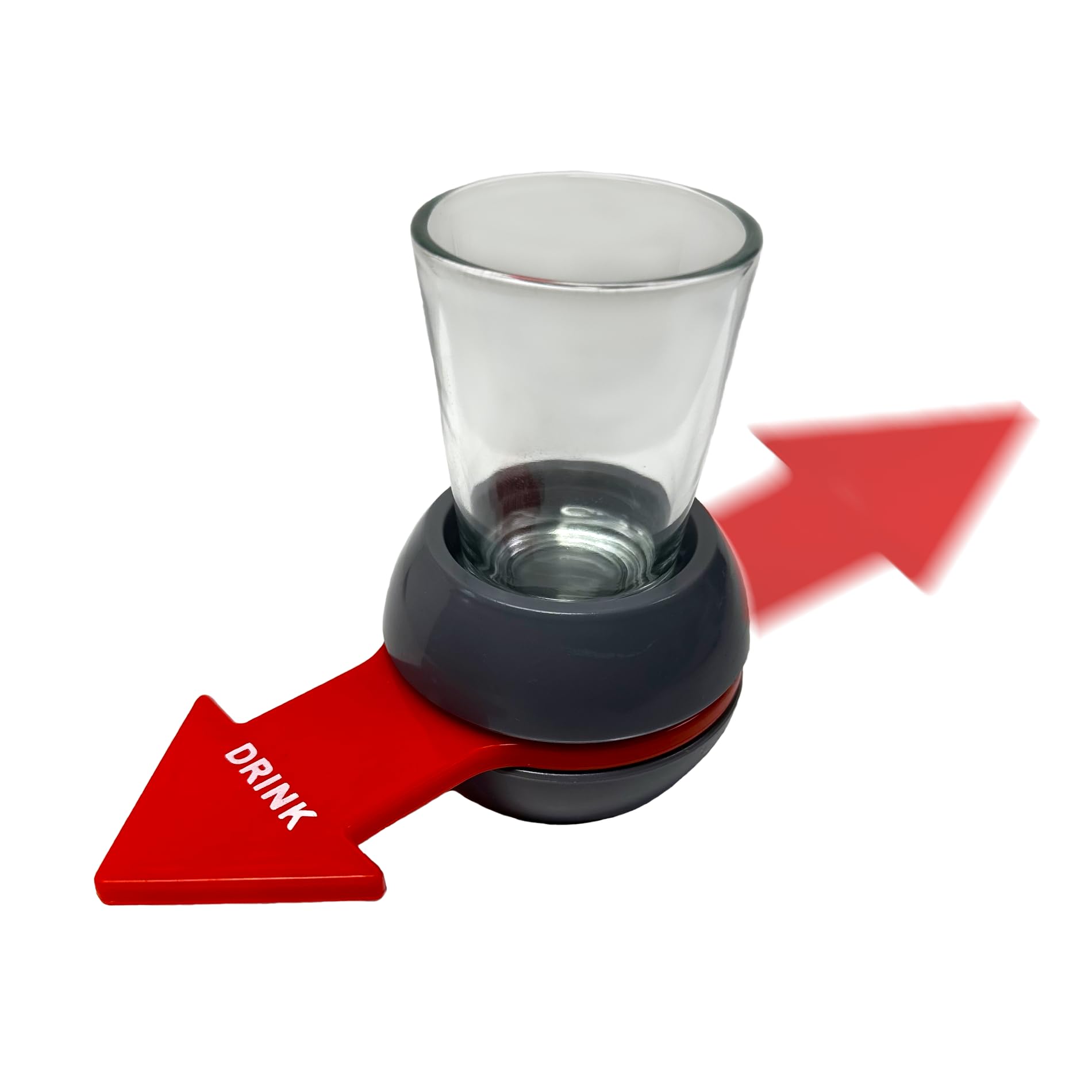 Spin The Shot - The Official Shot Spinner, Portable 1.5oz Shot Glass with A Weighted Holder, Spin The Bottle Replacement, Fill, Spin, & Drink, (Compatible: Shot Glasses with 1 3/8in Diameter)