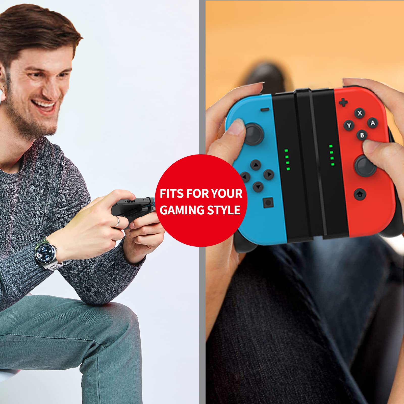 Switch controllers joy-con Comfort Grips for Nintendo Switch/Switch OLED 2021 JoyCons Controllers Black