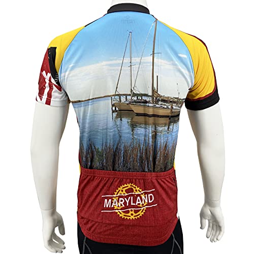Peak 1 Sports Maryland Men's Cycling Jersey L - Men's Red