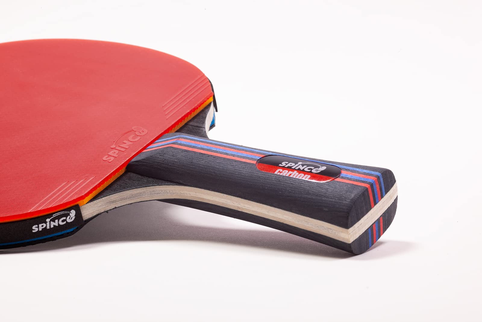 Spinco Carbon Pro Ping Pong Paddle Set of 4 | 2 Layer Carbon Blade with 5 ply Wood | Eight 3-Star Premium 40 + ABS Balls | Beautiful Storage Case.