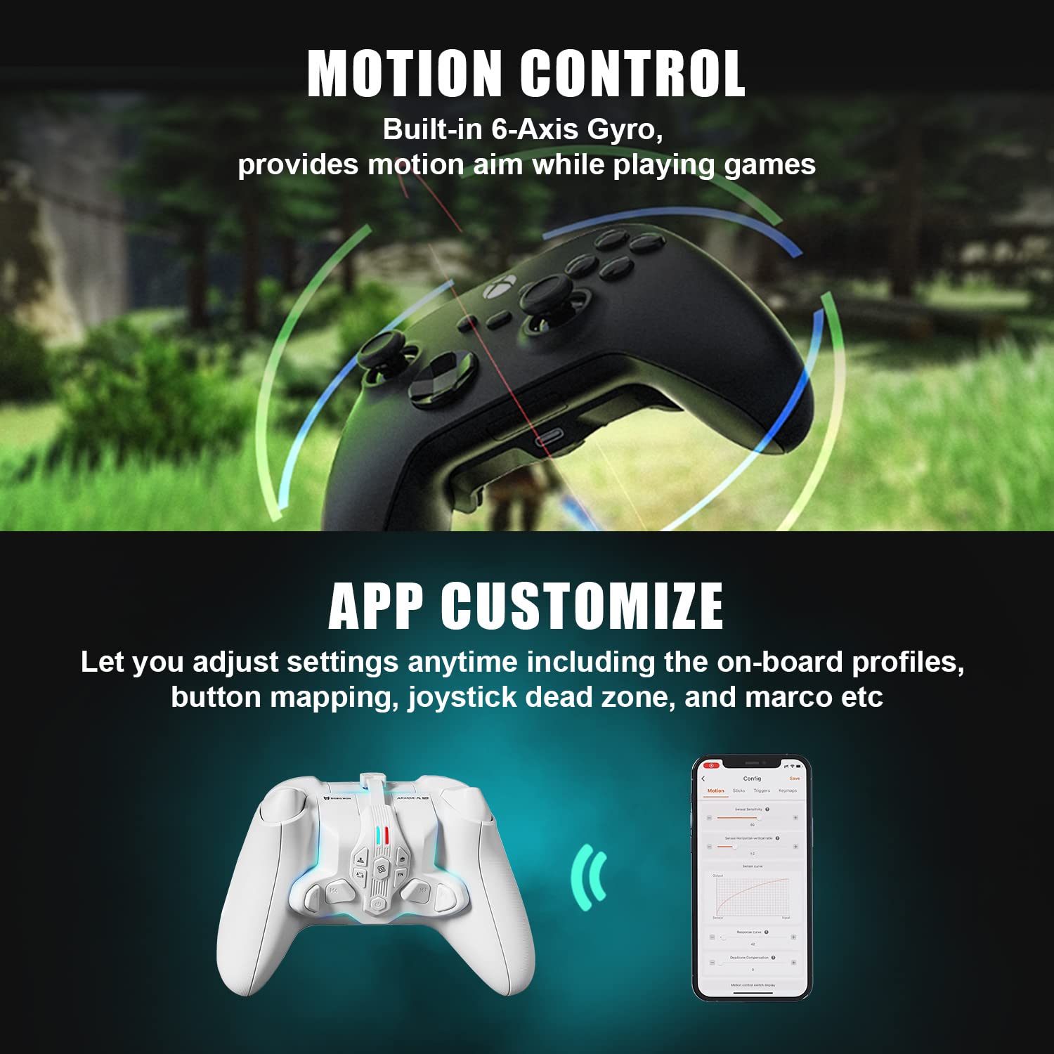 Wireless Xbox Back Button Attachment for Xbox Series S/X Controller, Controller Paddles for Xbox Series S/X/Xbox One/PS4/Switch/PC, Motion Control/Turbo/Macro/Audio (Pro Version) White