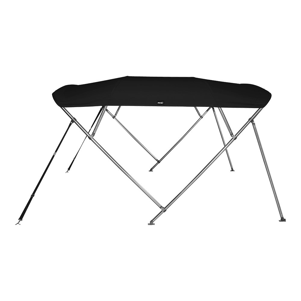 MSC 3 Bow 4 Bow Bimini Top Boat Cover with Rear Support Pole and Storage Boot(Navy, 4 Bow 8'L x 54" H x 91"-96" W)