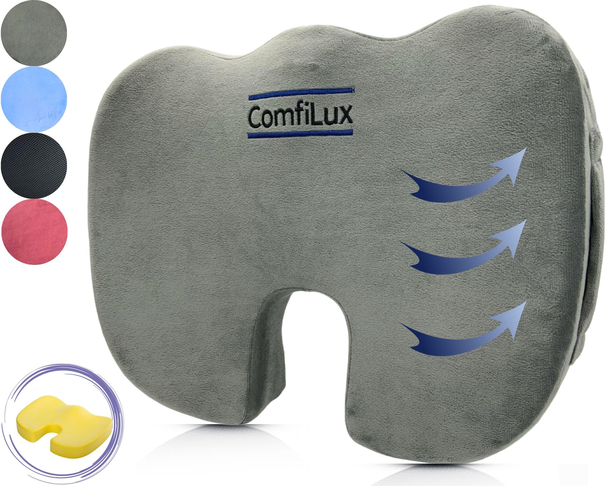 Seat Cushion for Tailbone Pain Relief - Ergonomic Coccyx Pillow for Tailbone Pain - Portable Seat Cushion for Travel, Home, Office, Car Drivers and Computer Desk Chairs