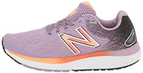 New Balance Women's Fresh Foam 680 V7 Running Shoe, Raw Amethyst/Black/Vibrant Orange, 9.5