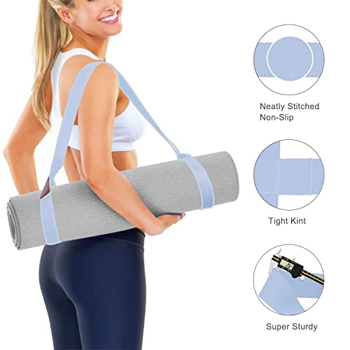 sur Yoga Mat Strap (5Colors), Easy-Cinch Sling, Adjustable and Durable Carrier & Stretching Strap, The Must-Have Multi-Purpose Straps for Your Exercise (Light Blue), 63 inch