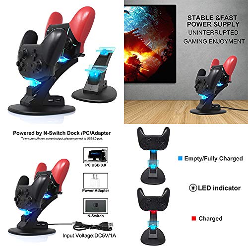 OSTENT USB Dual Charger Charging Dock Power Station Stand for Nintendo Switch Pro Controller