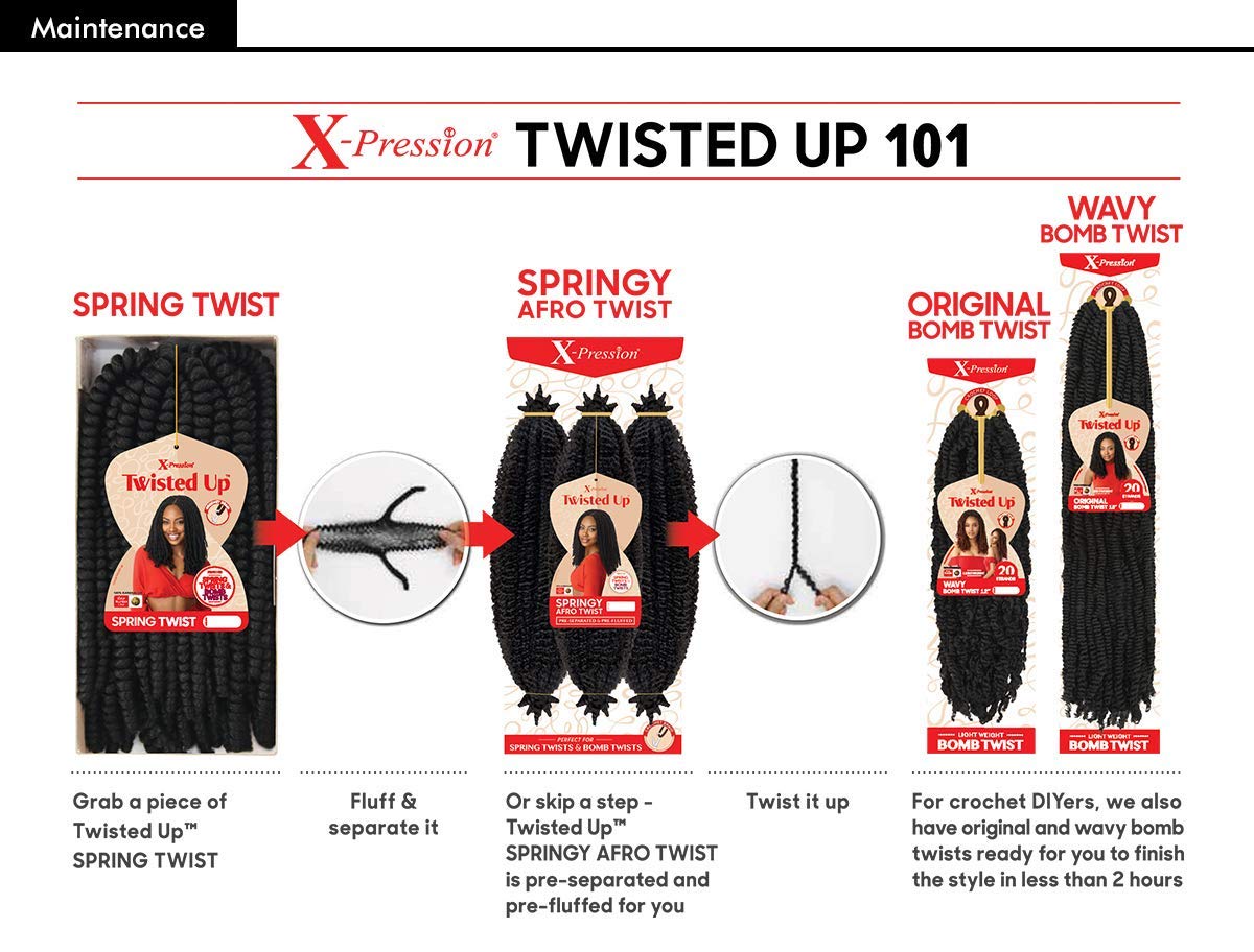 Outre Synthetic Braid X PRESSION TWISTED UP 2X SPRINGY AFRO TWIST 12 (5-Pack, 30)