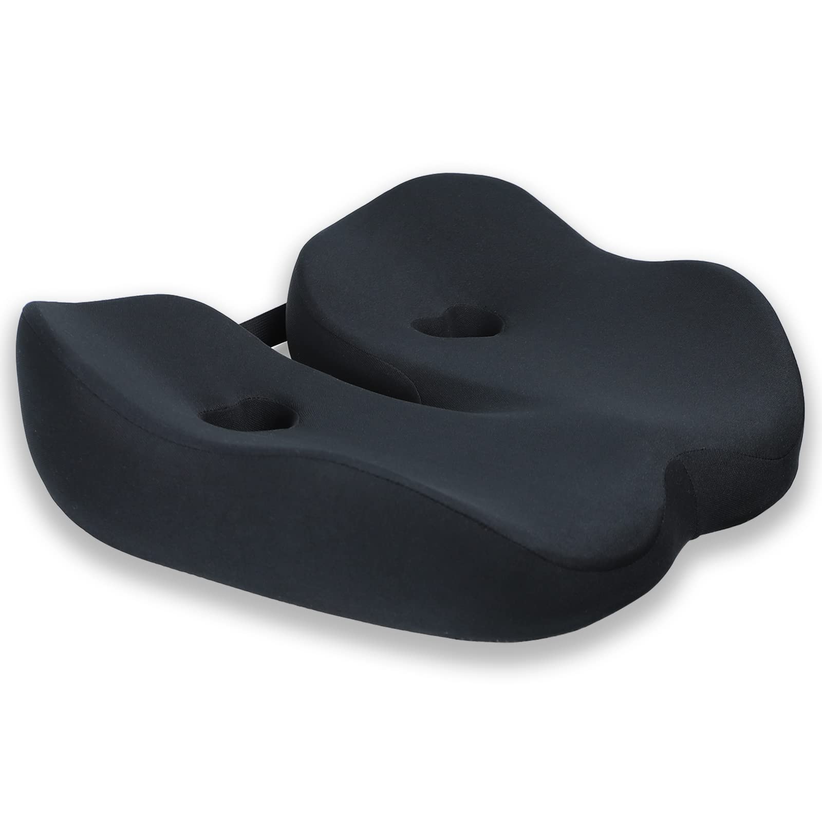 Seat Cushion, Office Chair Cushions, Car Seat Cushion, Non-Slip Memory Foam Seat Cushion,for Computer Desk, Esports Chair,Wheelchair, Driving (Black)