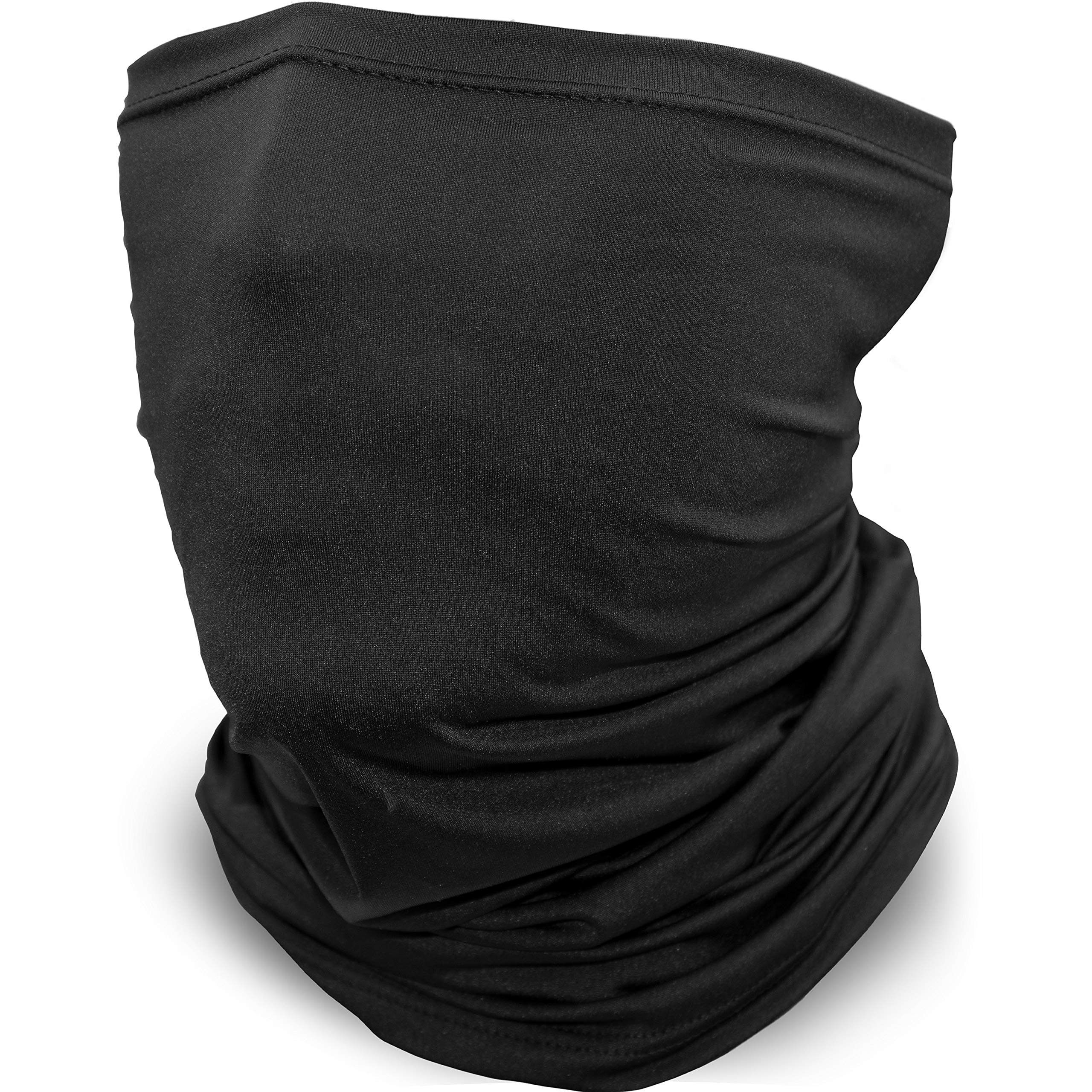 NOVELIFE Neck Gaiter, Bandana Face Mask, Balaclava Breathable Cover Scarf, Gator Covering (Black)