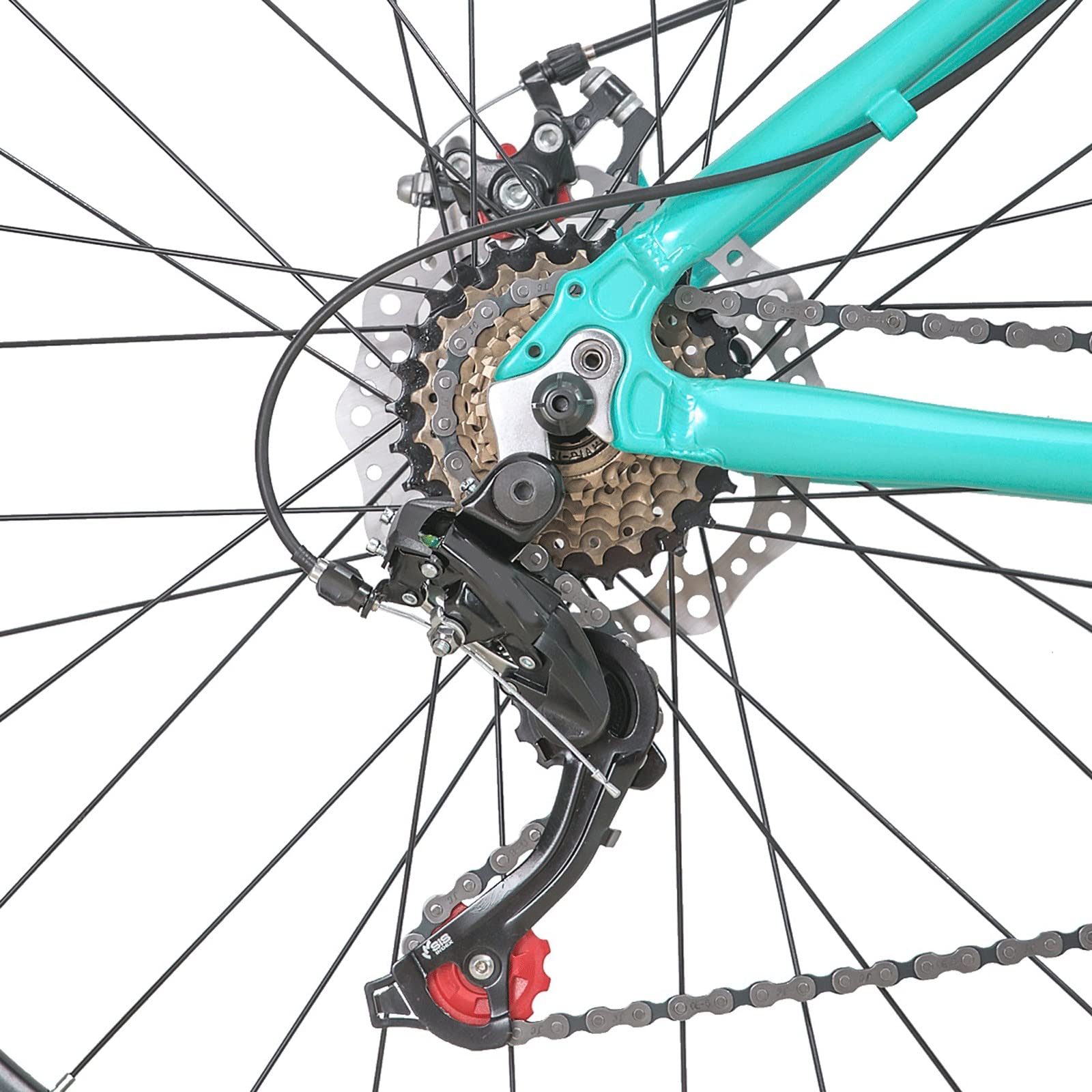 Wonzonezxc Bicycle Front and Rear Disc Brake Mountain Bike Bike Aluminum Alloy Frame Mountain Bike