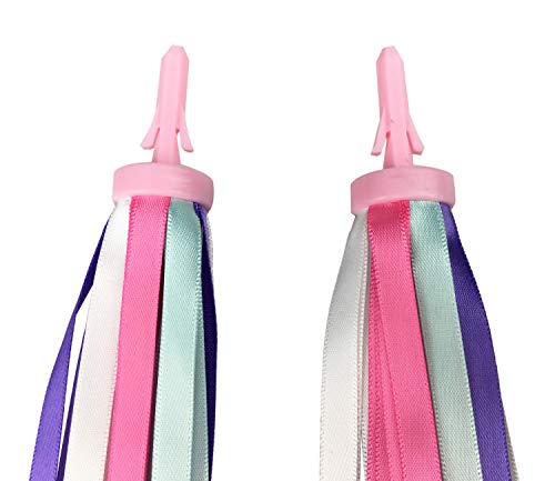 PLATT Kid's Bicycle Handlebar Streamers Colorful Ribbons Tassel for Girls Boys Bicycle Handlebar Scooter Handgrip (Purple 1Pair)
