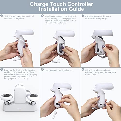 Viupolsor Magnetic Charging Dock Station for Quest 2 Glasses Headset Handle Controller Fast Charger Stand VR Accessories