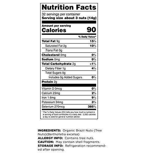 Terrasoul Superfoods Organic Brazil Nuts, 1 Lb - Raw | Unsalted | Rich in Selenium