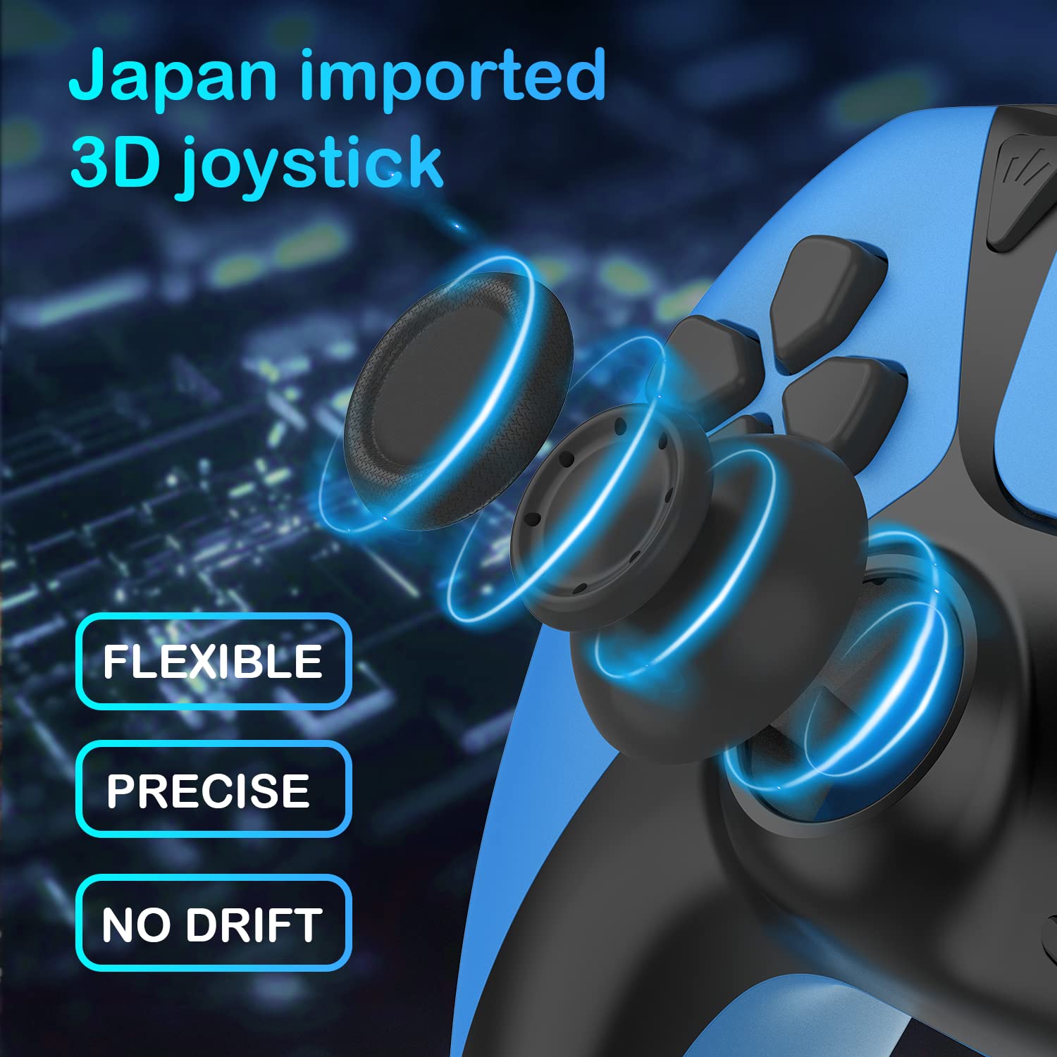 YU33 Wireless Controller for PS4 Controller, Replacement for Playstation 4 Controller, Dual Vibration Pa4 Game Gamepad Joystick Remote Controller for PS4/Slim/Pro with Charging Cable,Blue