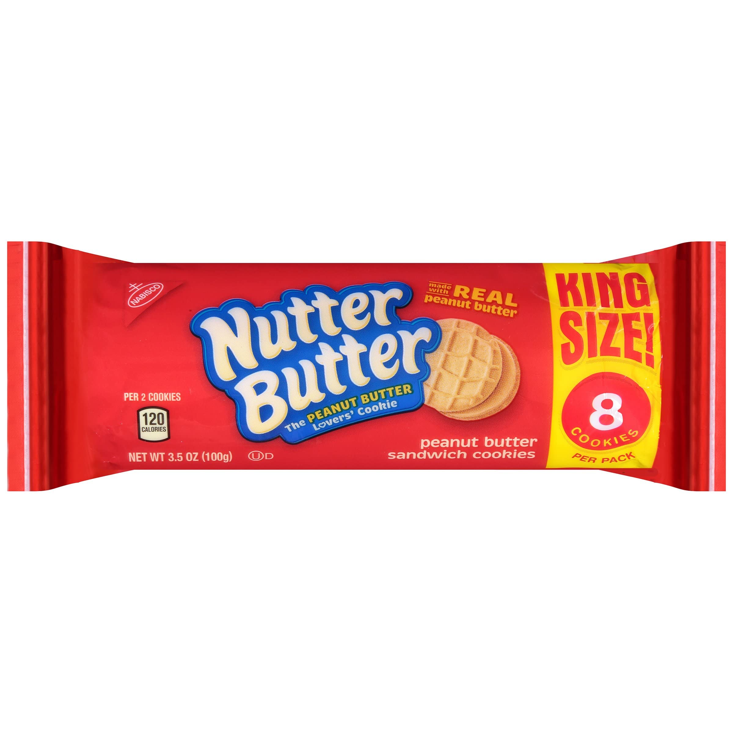 Nutter Butter Peanut Butter Sandwich Cookies King Size - 14 Pack of 3.5 oz Snack Packs with 8 Cookies per Pack - Perfect for Sharing and Snacking Anytime Thanksgiving Dinner Cookies