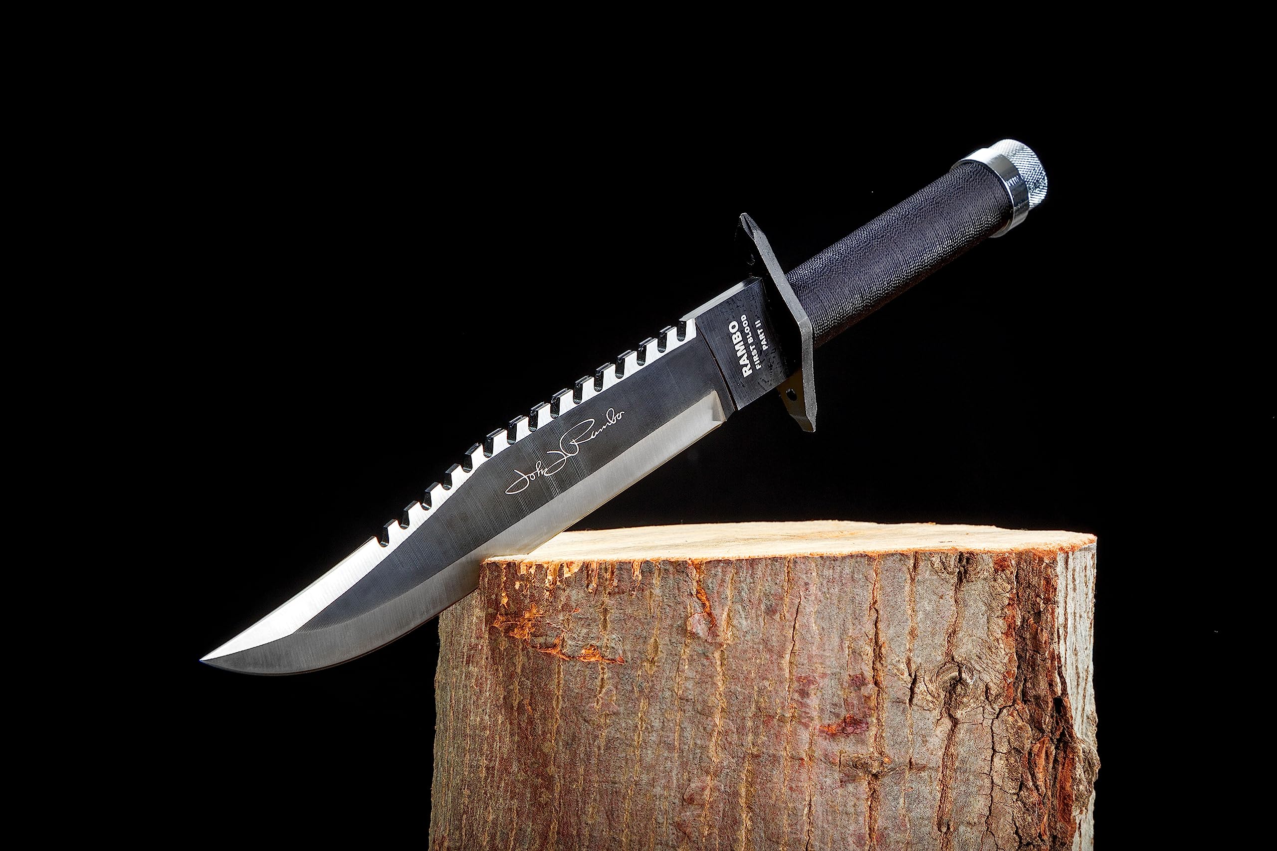 Rambo Survival Knife First Blood Part 2 with Signature - Leather Sheath & Premium Box - Fixed blade Hunting Outdoor Camping