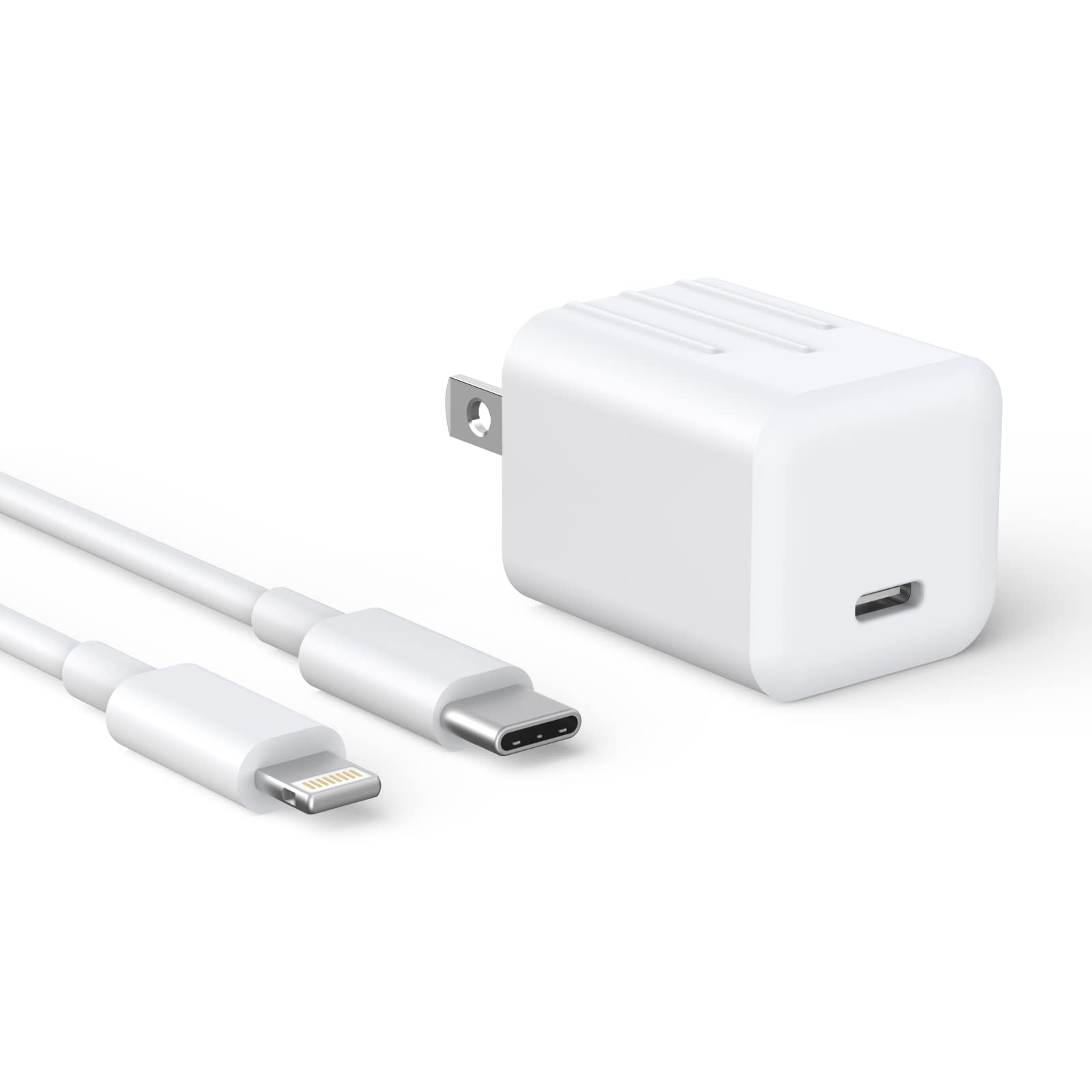 Phone Charger Fast Charging 20W PD Type C Adapter Wall Charger with 6FT USB-C to Lighting Data Cable, Suitable for Phone 14 13 12 11 Plus Pro Max Mini Xs Xr X and Pad