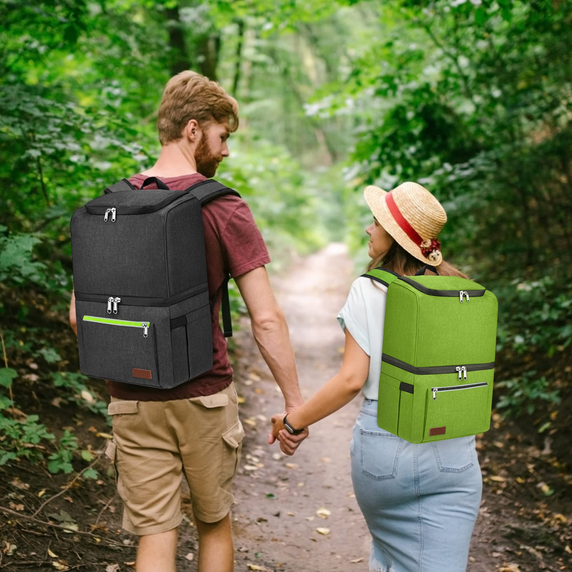 MIYCOO Insulated Cooler Backpack 20L Soft Cooler Bag Lightweight Lunch Backpack for Picnics Camping Fishing Outdoor Green
