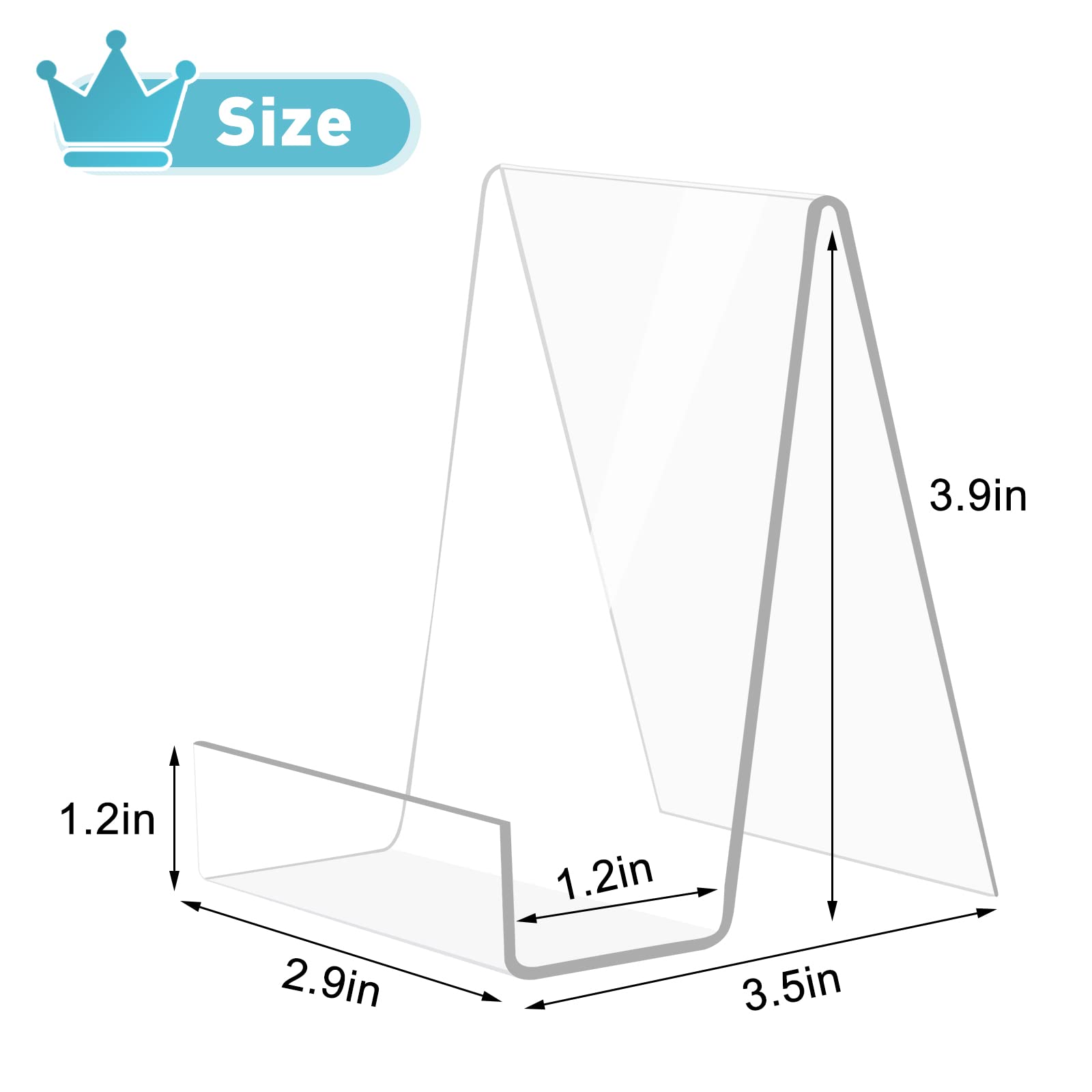 trophable 4 Pack Acrylic Book Stand Thickened Clear Book Display Easel Holder for Displaying Tablets Newspaper Magazines Notebooks Textbooks CDs (Clear-Small)