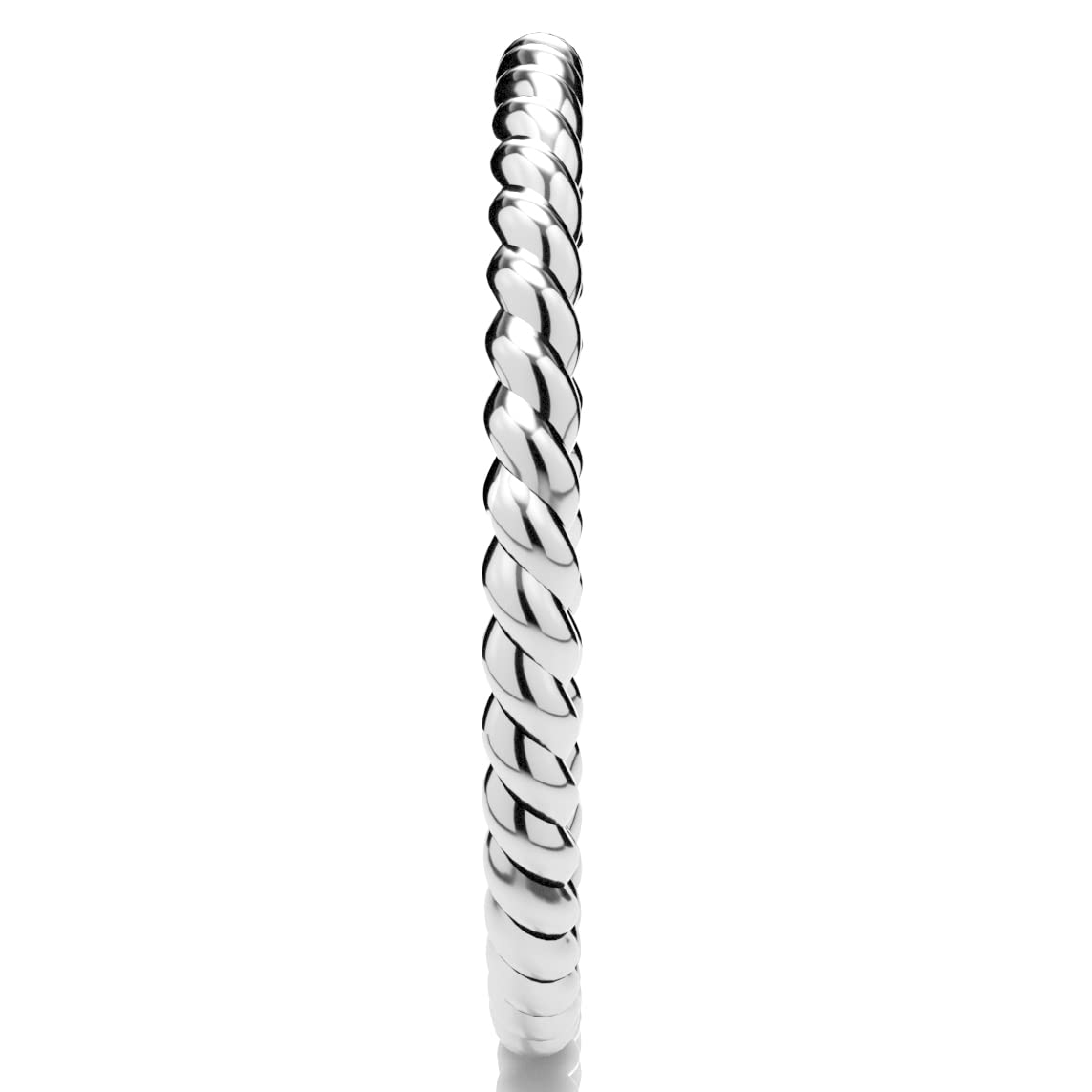 Metal Factory Sz 8 Sterling Silver 2MM Eternity Rope Wedding Band Ring