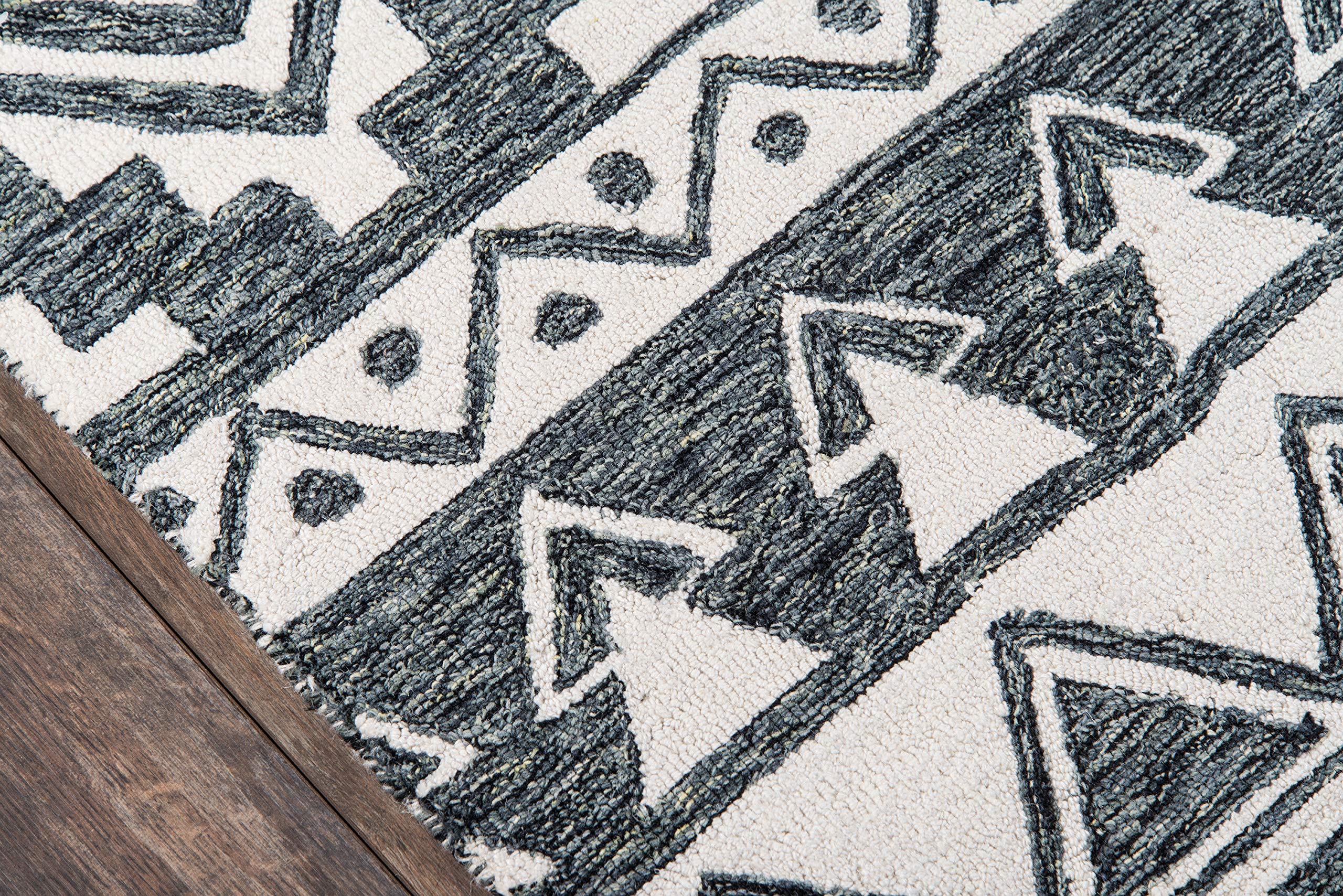 Momeni Mallorca Charcoal Area Rug Area Rug, 2' x 8' Runner Rug for Living Room, Dining Room, Bedroom, Hallways, and Kitchen