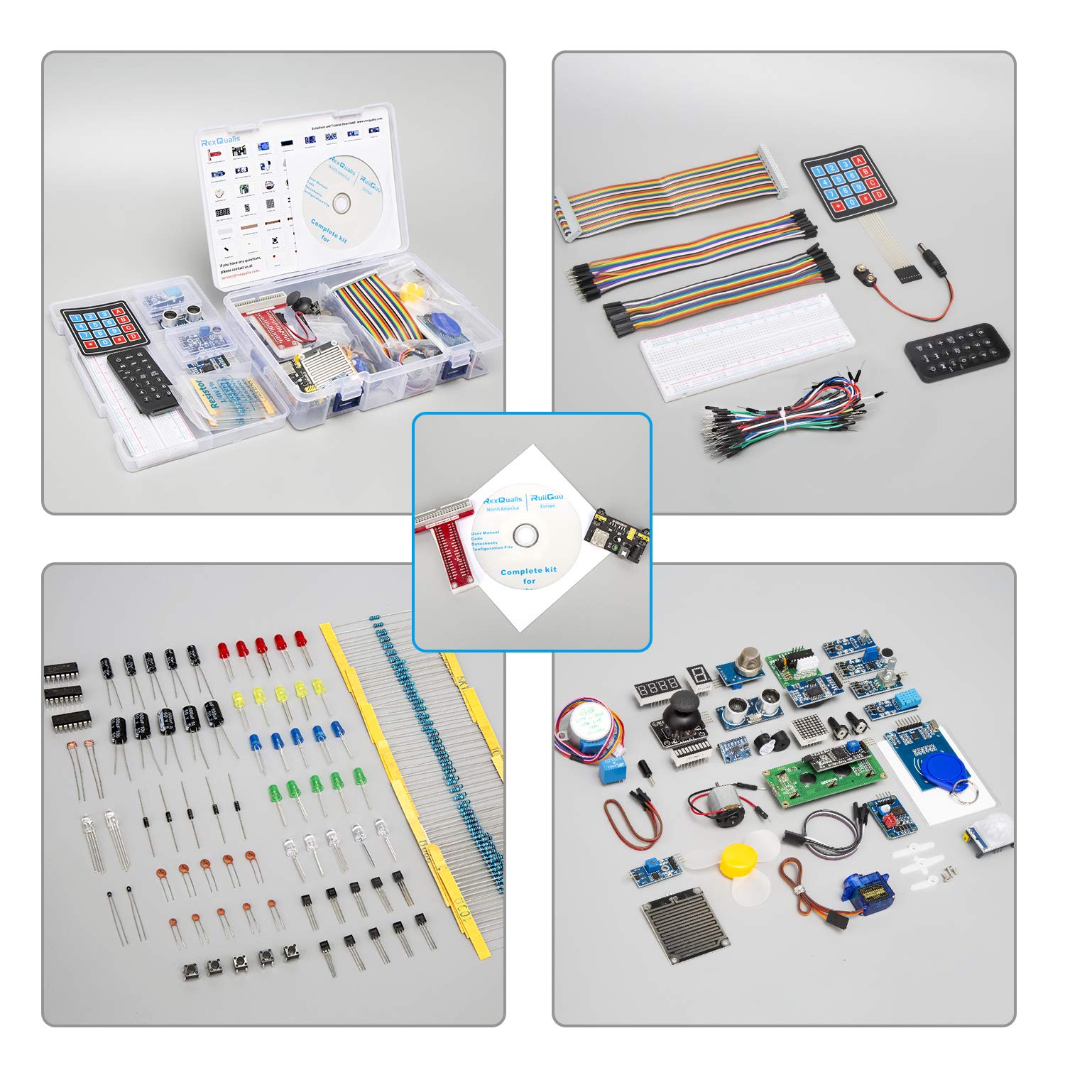 REXQualis Upgraded Complete Starter Kit for Raspberry Pi 4 B 3 B+ with Detailed Tutorials, Support Python C,Learn Electronics and Programming for Raspberry Pi Beginners
